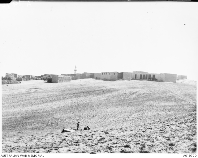 The village of El Arish taken from the west. Three soldiers are in the ...