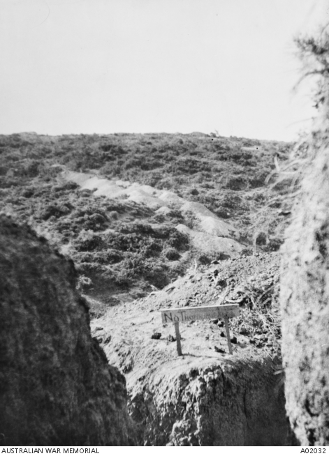 A communication trench, leading to the advance position which was ...