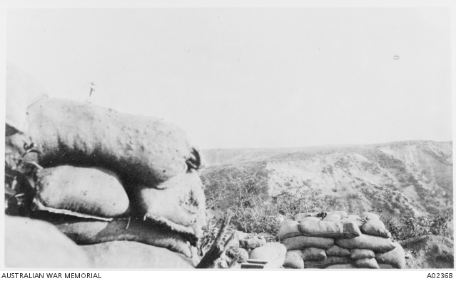 View from Rosenthal Ridge looking south over Turkish territory towards ...