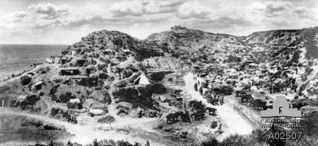 Panoramic view of the bivouacs, horses and wagons at a British Army ...