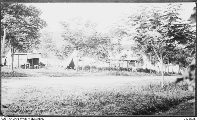 An internment camp at Rabaul. (Colonel Toll, the Acting Administrator ...
