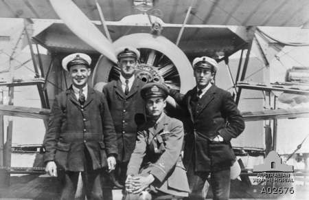 An informal group portrait of Air Mechanic C Graffy, Air Mechanic R H ...