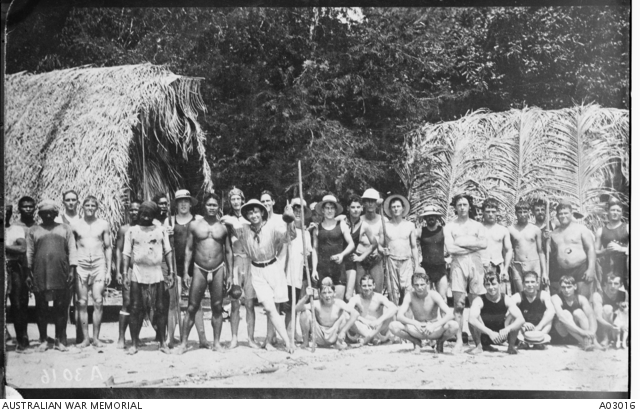 A swimming party from HMS Psyche at Car Nicobar Island. | Australian ...