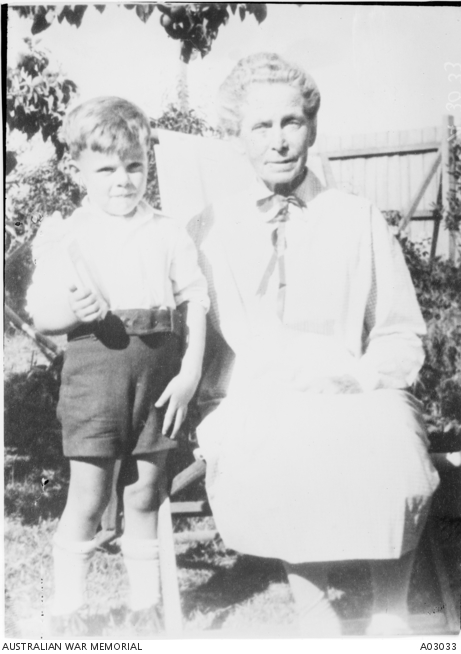 Mrs E Mott and her grandson Murray, aged three and a half years. Mrs ...