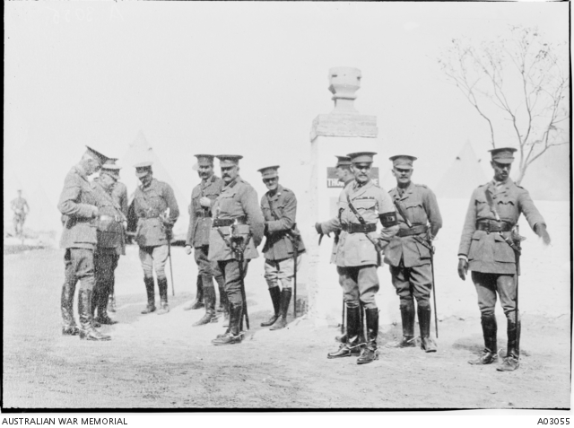 A group of unidentified officers of the 1st Australian Division ...