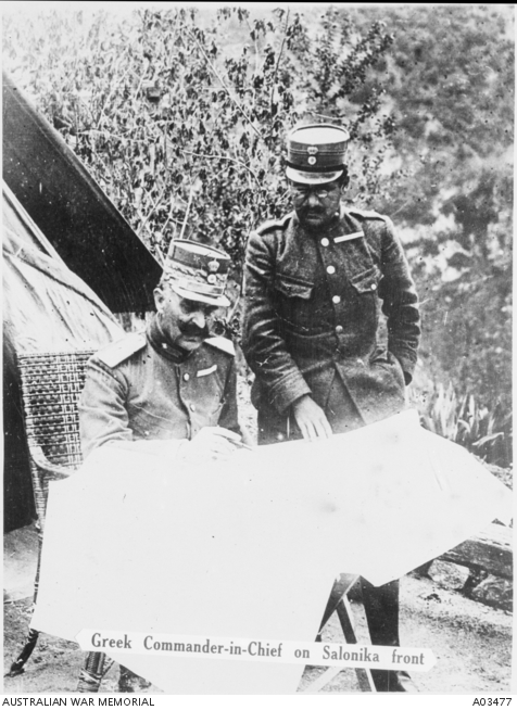 A Greek Commander in Chief in conference with a Greek officer on the ...
