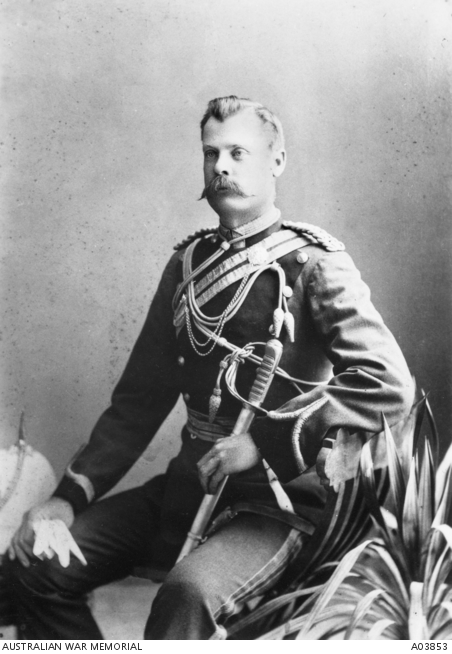 Studio portrait of an unidentified officer of the Adelaide Lancers in ...