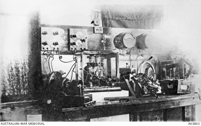 The interior of the cable and wireless station on Direction Island ...