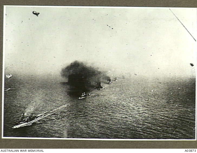 HMS Cardiff leading the centre line at the German surrender on 21 ...