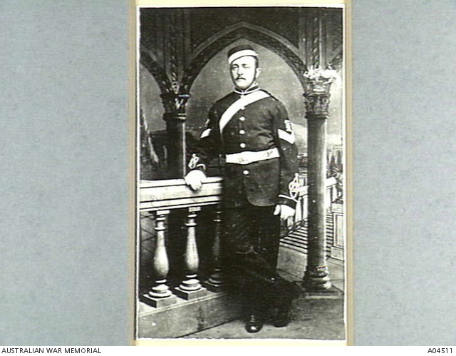 Studio portrait of an unidentified Sergeant of the Victorian Artillery ...