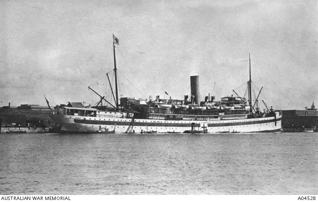The Hospital Ship Kyarra berthed at Alexandria. Kyarra operated as a ...