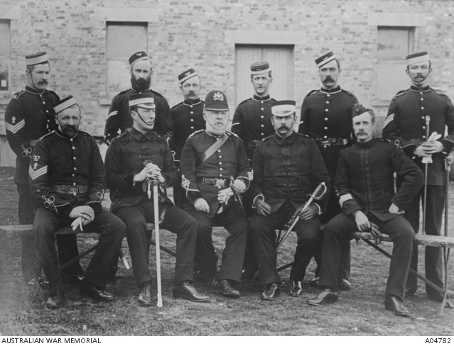 THE TASMANIAN TORPEDO CORPS (ENGINEERS). THE BEARDED OFFICER IN THE ...