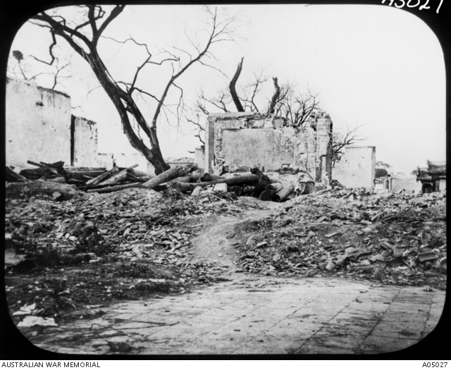 PEKING C. 1900. DAMAGE IN LEGATION QUARTER. | Australian War Memorial