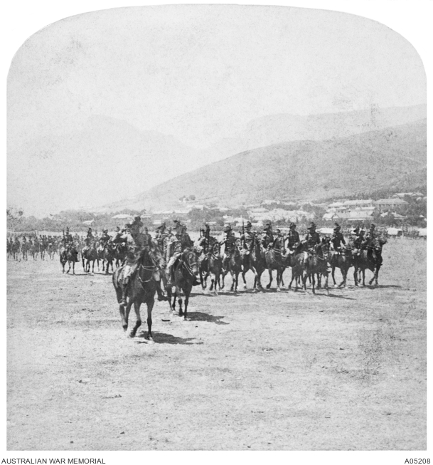 A troop of A Squadron of the NSW Mounted Rifles on parade at Cape Town ...