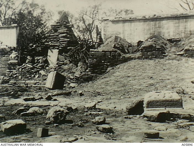 PEKING, CHINA. 1900. DAMAGE TO THE FRONT LINE OF DEFENCE IN THE FU AREA ...