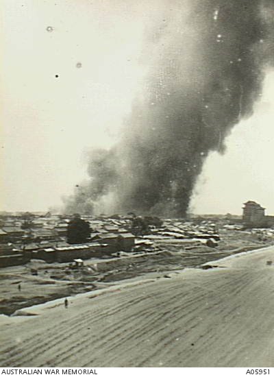 PEKING, CHINA. 1900. A FIRE IN THE CHINESE CITY MOVING TOWARDS THE ...