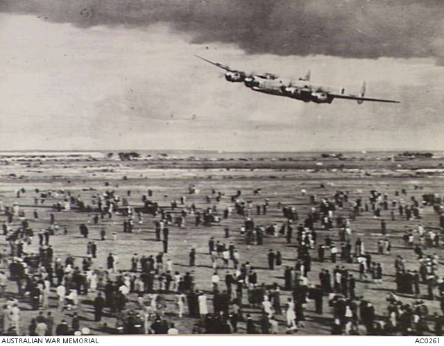 AVRO LINCOLN DEMONSTRATED AT GOVERNMENT AIRCRAFT FACTORY'S AIRSTRIP AT ...