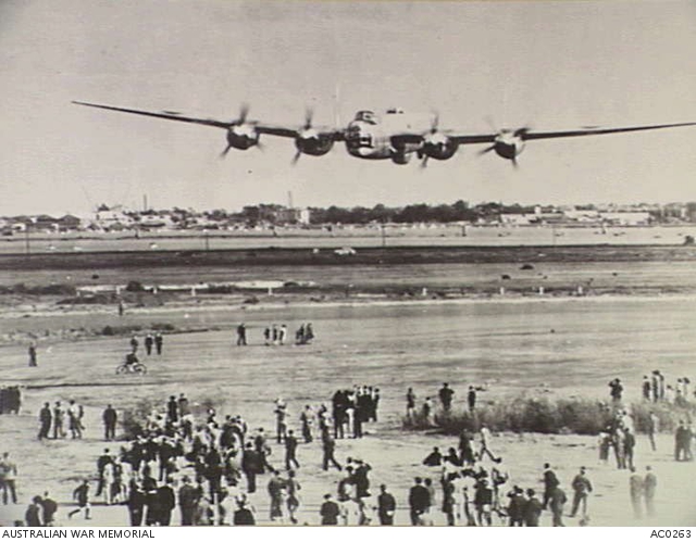 AVRO LINCOLN DEMONSTRATED AT GOVERNMENT AIRCRAFT FACTORY'S AIRSTRIP AT ...