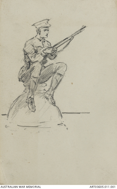 Not titled [Soldier with a rifle] | Australian War Memorial