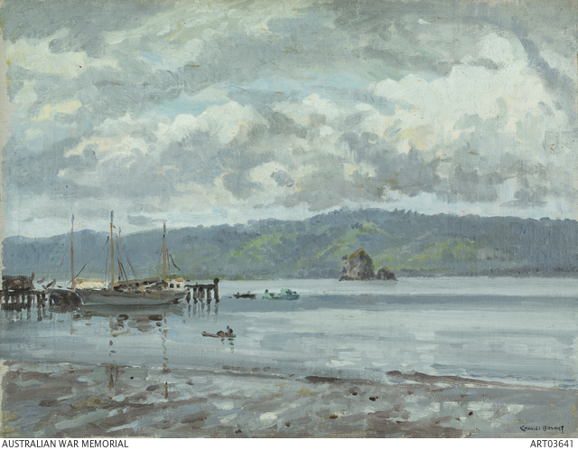 Blanche Bay from Rabaul, showing Beehive Rocks in the middle distance ...