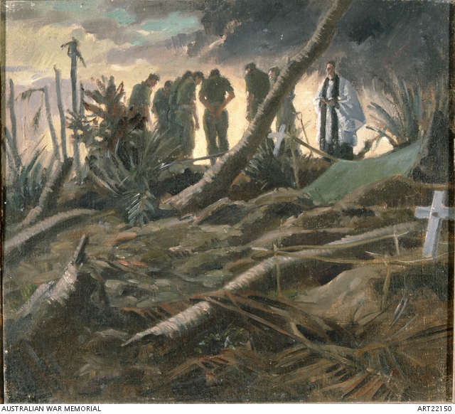 Burial service, Aitape, New Guinea | Australian War Memorial