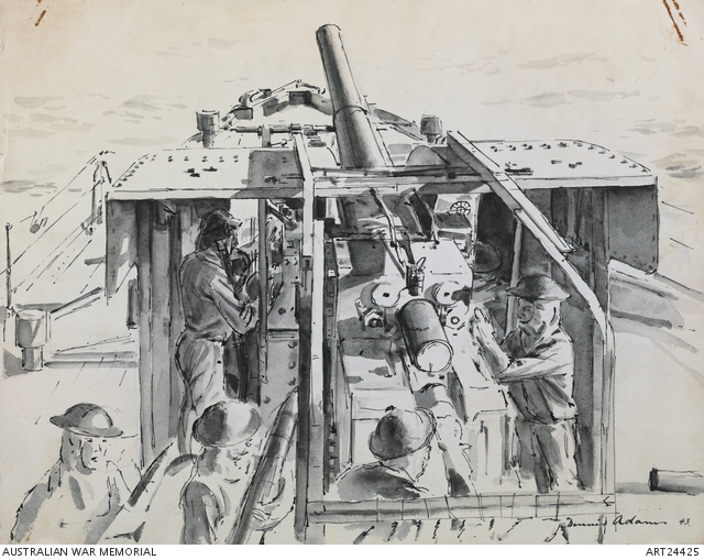 Load, 4" gun, HMAS Wagga | Australian War Memorial