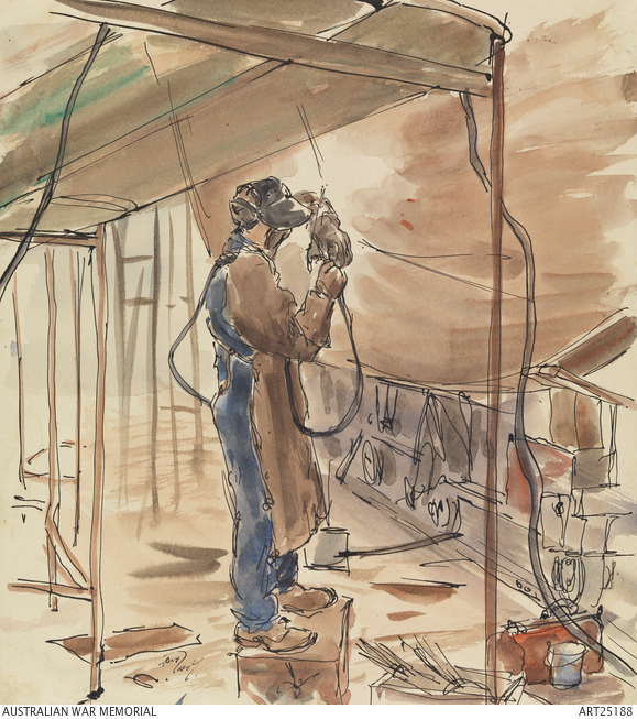 Welder at work | Australian War Memorial