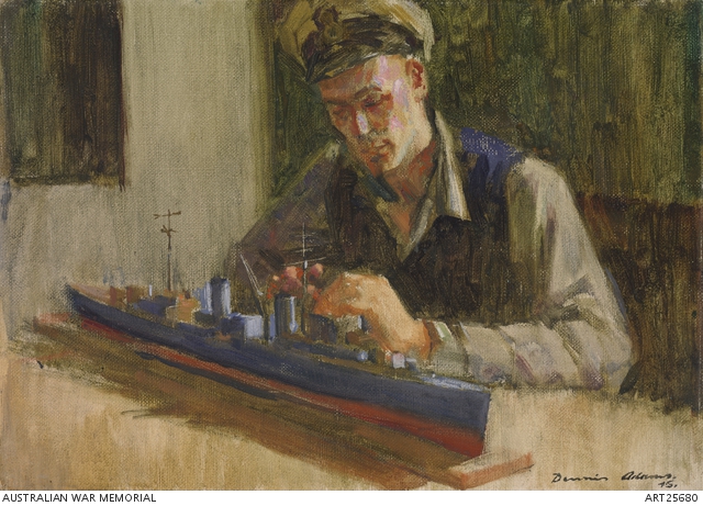 Model maker, HMAS Hobart | Australian War Memorial