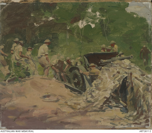 VDC hauling gun into position for coastal defence on North Queensland ...