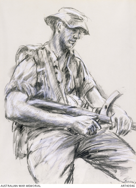 Australian soldier carrying an F1 sub-machine gun | Australian War Memorial