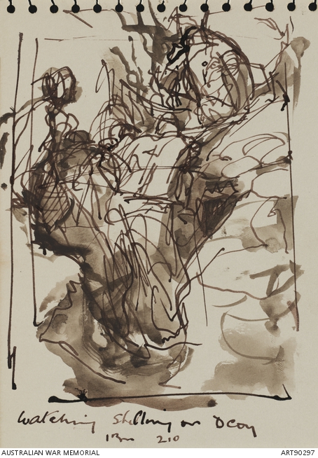 Watching shelling on D Coy | Australian War Memorial