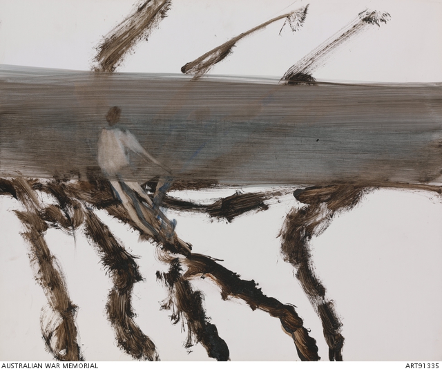 [Gallipoli figure in shell-burst] | Australian War Memorial