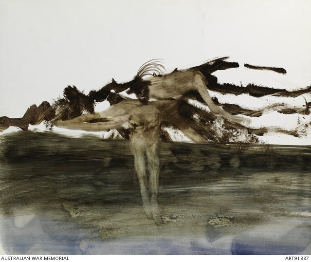 [Gallipoli figures in shell-burst] | Australian War Memorial
