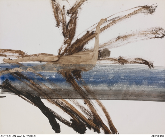 [Gallipoli figure in shell-burst] | Australian War Memorial