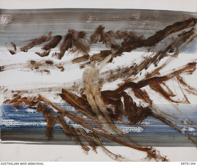 [Gallipoli figure in shell-burst] | Australian War Memorial