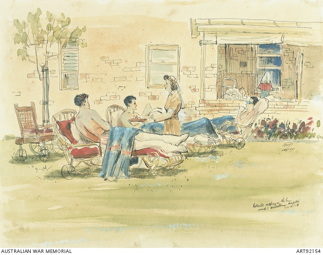 Patients resting in the sun, Ward 1, Heidelberg Hospital | Australian ...