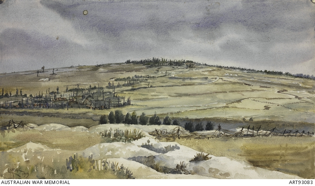 Mont St Quentin from I. 8 A. 80 | Australian War Memorial