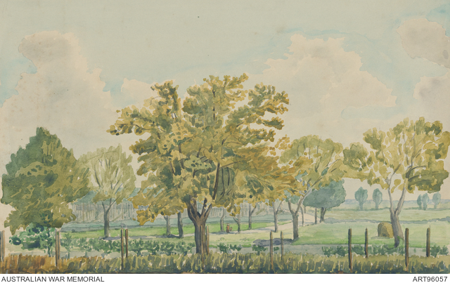 [Trees in landscape at POW camp Oflag VIB] | Australian War Memorial