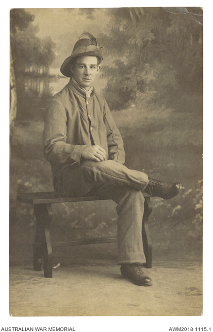 Studio portrait of 1541 Trooper Alfred Valentine (Val) Bunston, 11th ...