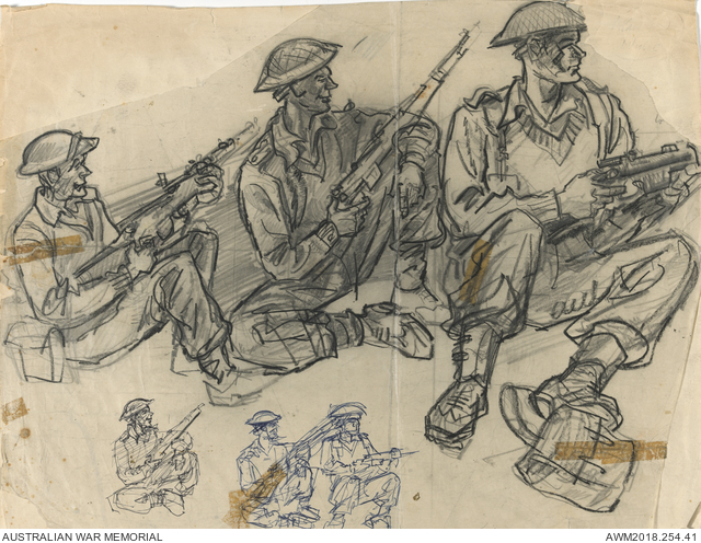 not titled [Australian soldier figure sketches] | Australian War Memorial