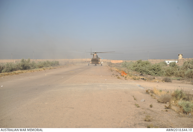 An Iraqi MI-17 touches down during a training activity with the Iraqi ...