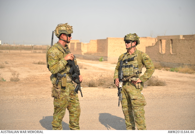 LCPL Brett Cranston and PTE Jack Rogers (3 RAR), members of the force ...