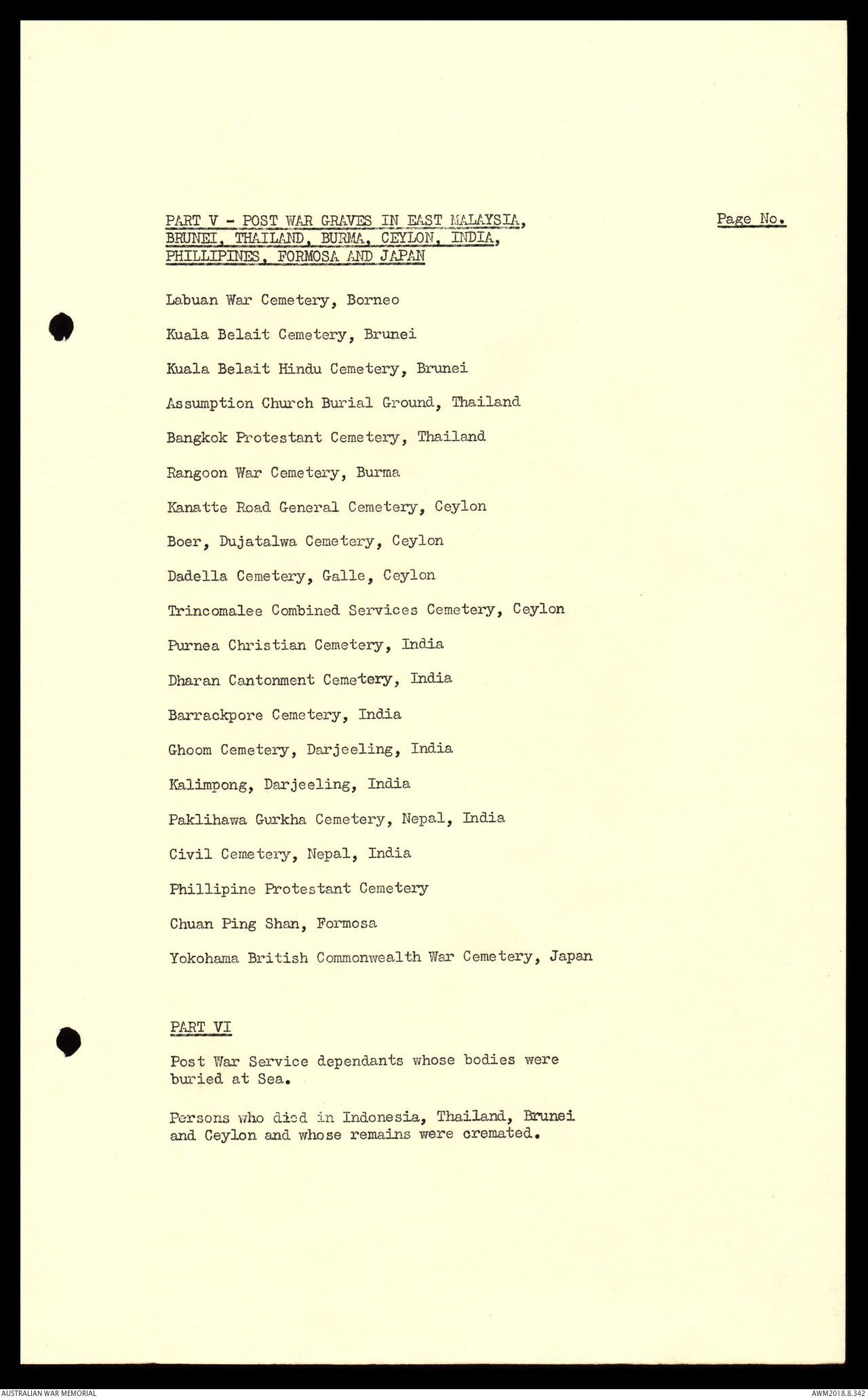 AWM207 161-F3-1 - Headquarters, ANZUK Force, Register of Post War ...