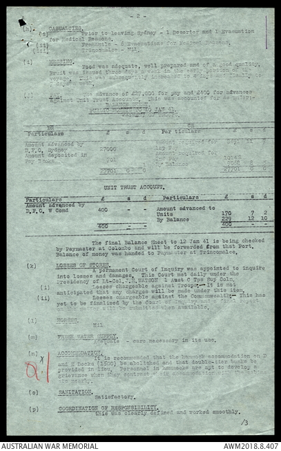 AWM54 963/13/23 - [Transport - Sea (Allied) - Reports on Voyage, 1940 ...