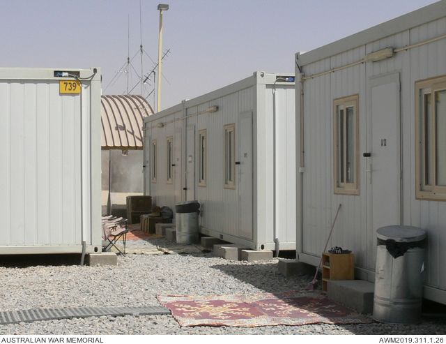 Camp Baker surrounds during the early stages. Accomodation ATCO Huts ...