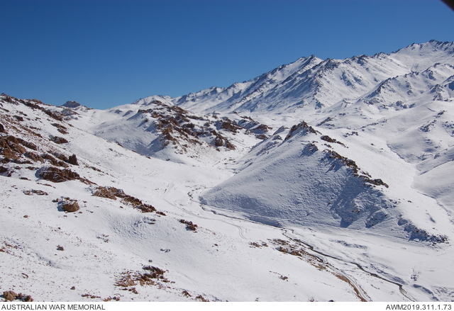 Snow covered terrain in the north of Zabul Province in the vicinity of ...