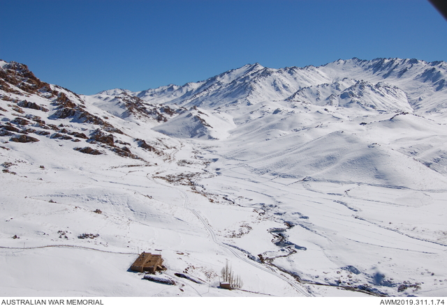 Snow covered terrain in the north of Zabul Province in the vicinity of ...