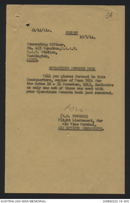 AWM64 1/347 - [RAAF formation and unit records] Historical Records, No ...