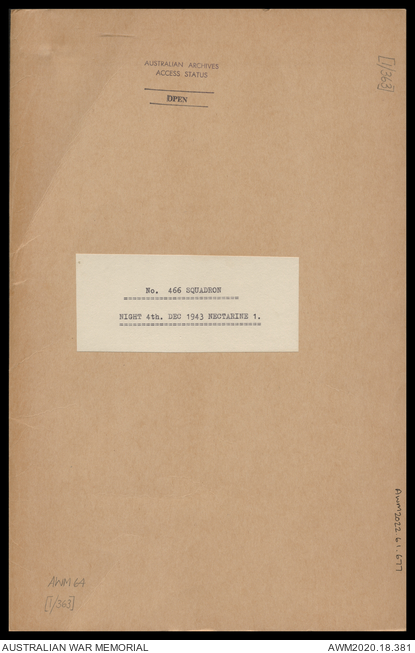AWM64 1/363 - [RAAF formation and unit records] No. 466 Squadron, night ...