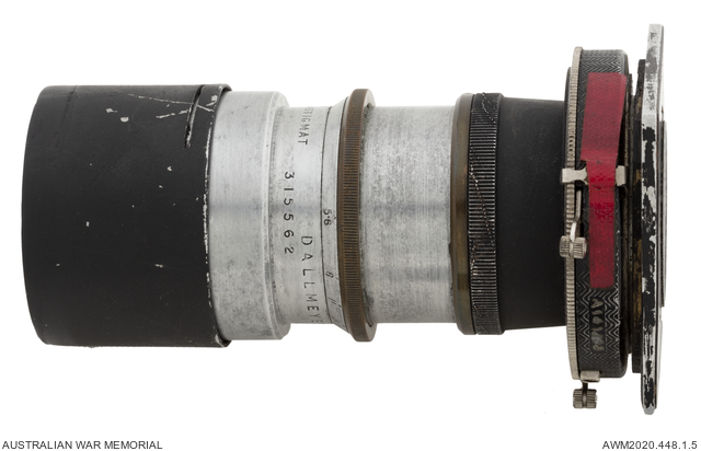 Dallon 10 inch tele-anastigmat lens on lens plate: Lieutenant Alan ...